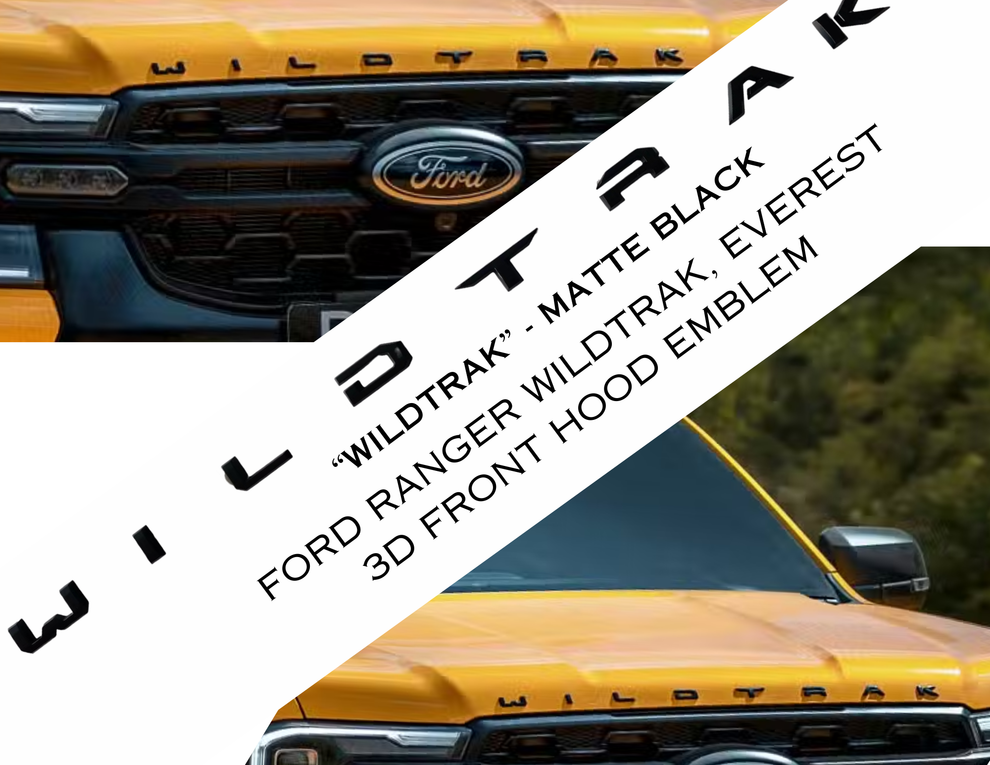 3D FRONT HOOD BADGE - "WILDTRAK" Matte Black – Signature Lux