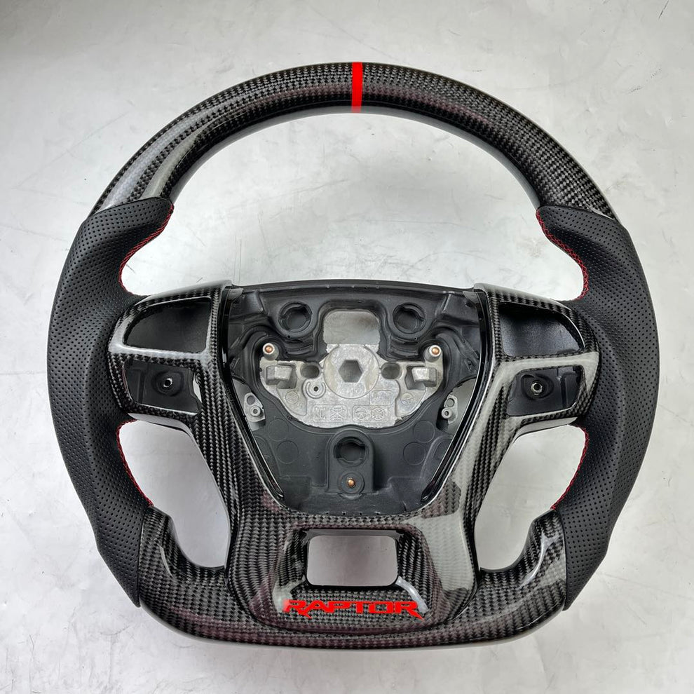 FORD Ranger Raptor Steering Wheel 2018-2022- Carbon Fiber and Perforat ...