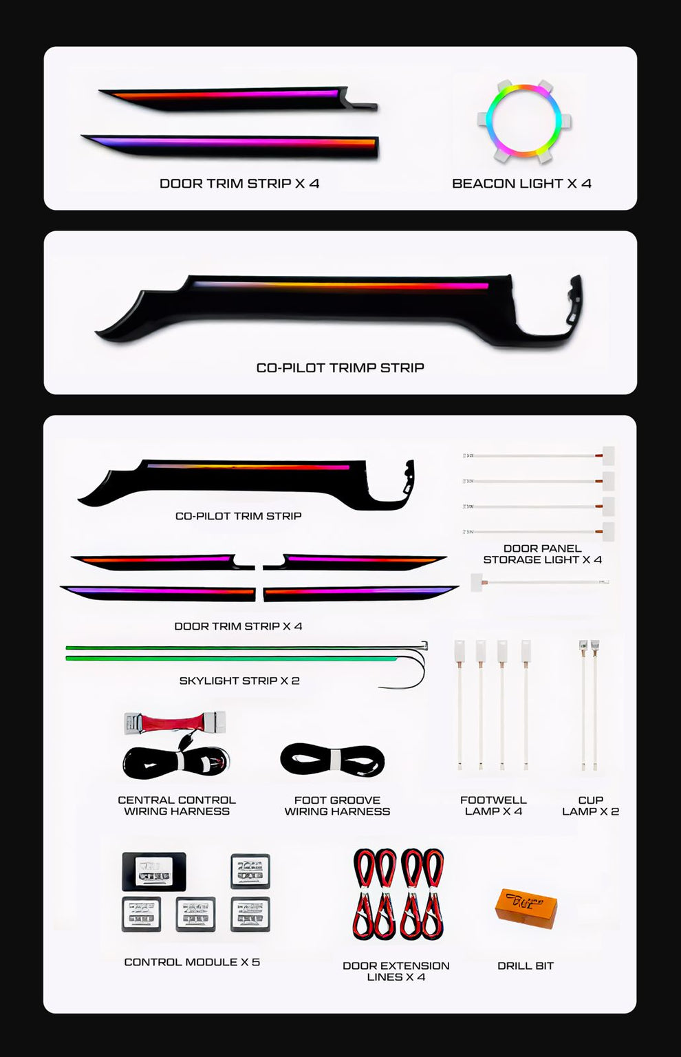 PhantomLux Ambient Light Kit- Next Gen Ranger / Raptor / Everest 2022 ...