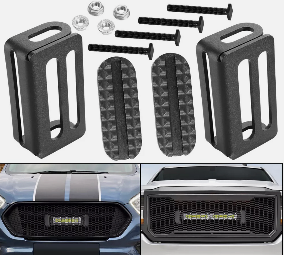 Hidden Behind Grille LED Light Bar Mount Bracket – Fits 6" to 30" Sing ...