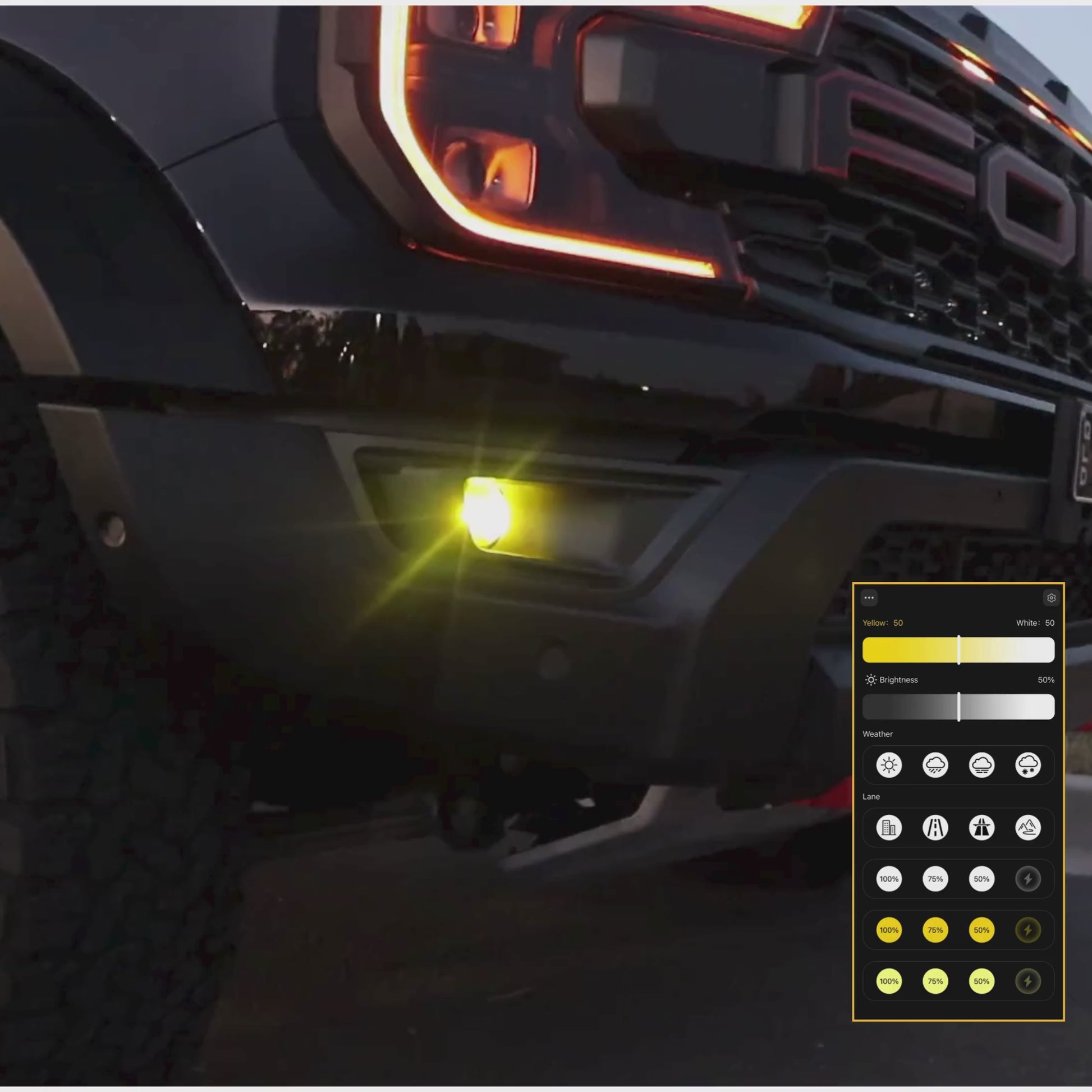 Dual-Colour App-Controlled Bi-LED Projector Fog Lights For Ford Next-G ...